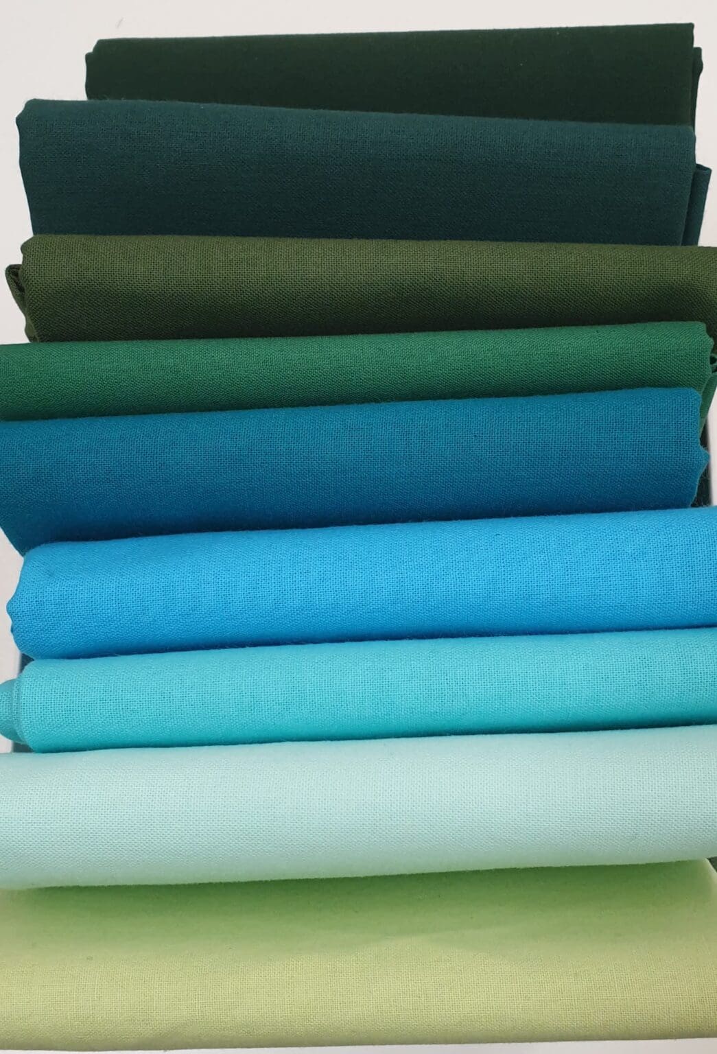 Solid Blue Green Bundle plain fabric. 9 Fat Quarters incl Dark Green ...