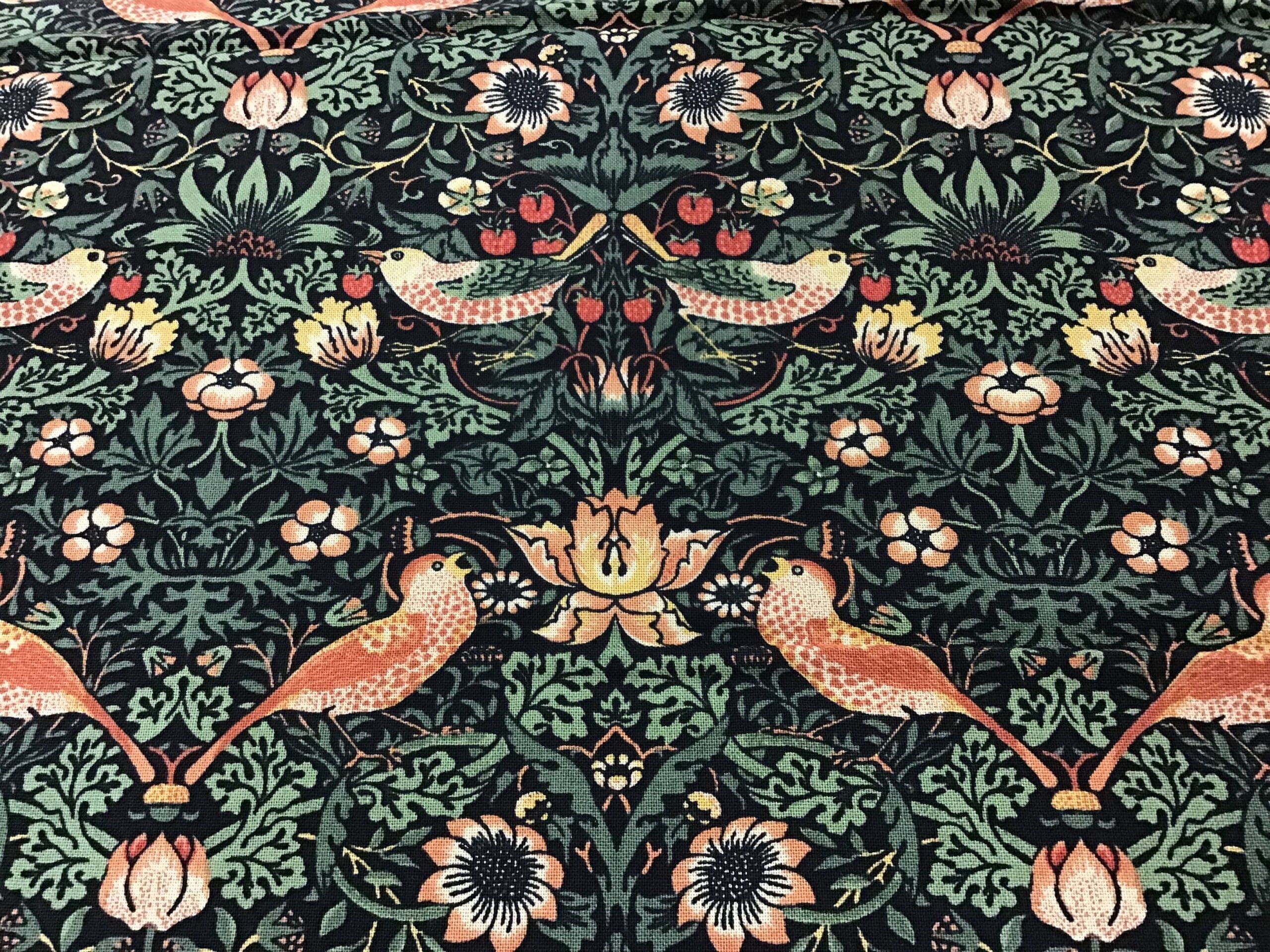 Best of Morris -Fall 3349017 Strawberry Thief Ebony Black fabric by ...