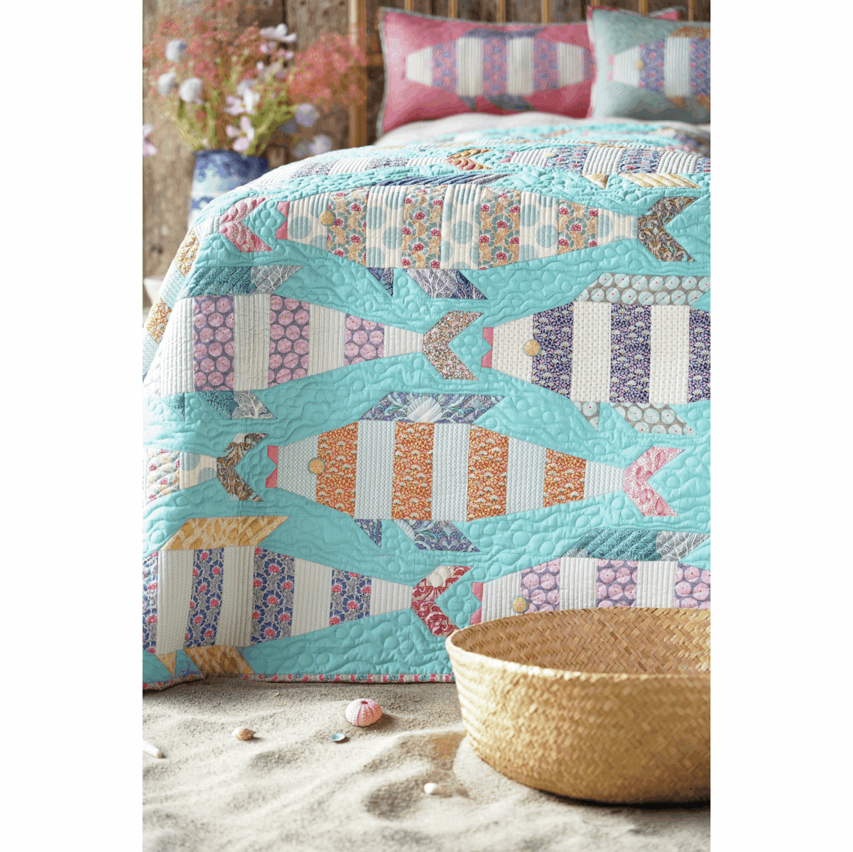 Cotton Beach Ocean. Blue Lilac 5 xFQ by Tilda fabrics - Quilters Den