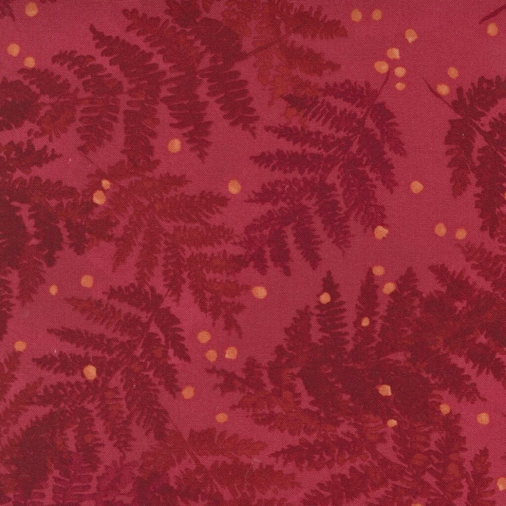 Carolina Lilies 4870212 Ruby Red Ferns by Moda fabrics - Quilters Den