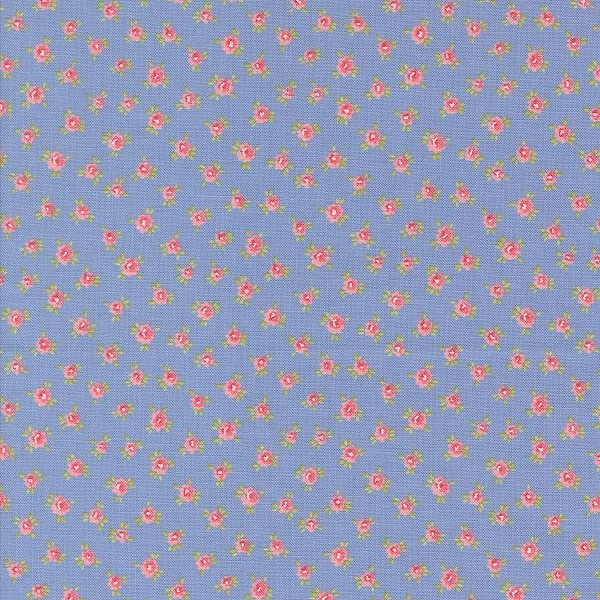 Memory Lane 18783-15 Blue fabric by Brenda Riddle for Moda - Quilters Den